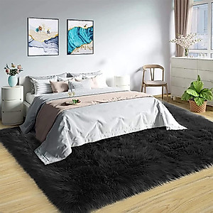 Faux Fur Rug 8x10,Area Rugs 8x10 for Living Room,Fluffy Washable Rug for Bedroom,Soft Modern Indoor Large Shaggy Rug,Luxury Room DecorUltra Soft Non-Slip Fuzzy Large Carpets (A,50 * 80cm)