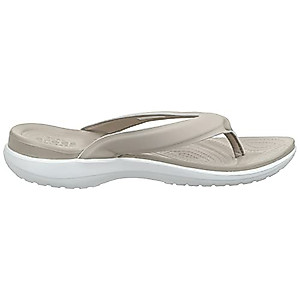 Crocs Capri V Sporty Flip Flops | Sandals for Women, Cobblestone, 11