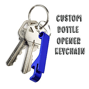 50 Pcs Personalized Bottle Opener Keychain Bulk,Engraved Text,Logo,Metal Custom Can Bottle Cap Opener,Customized Gift for Fathers Day,Wedding Favors,Groomsmen,Party,Anniversary,Black