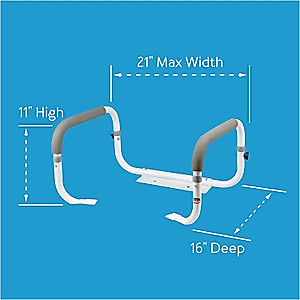 Carex Toilet Safety Frame - Toilet Safety Rails With Adjustable Width - Toilet Rails For Elderly, Handicap, Home Health Care Equipment After Surgery, Supports 300lbs