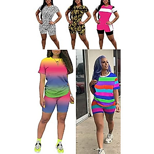 TOPONSKY Woman Outfits Sets Biker Shorts Set 2 Piece For Women Short Two Womens Gray,M