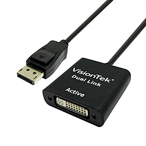 VisionTek DisplayPort to DVI-D Dual Link Active Adapter, 7 Inches, Male to Female, for Lenovo, Dell, HP, Desktop Graphics and More (900639)