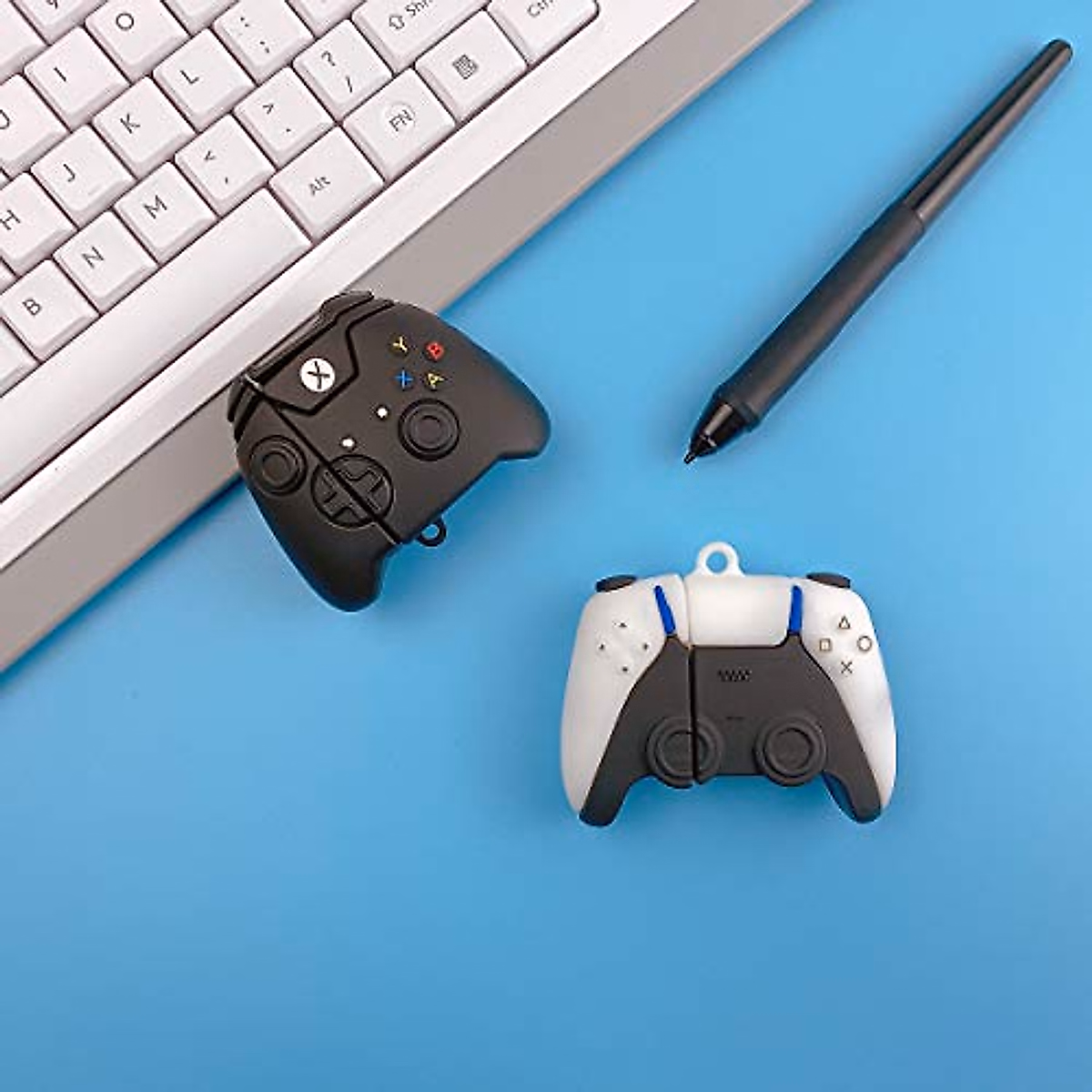 [2Pcs] Cute Airpod Case for Airpod 2/1, WQNIDE Cartoon Fashion Cool Design Airpods Cover, 3D Cartoon Funny Shockproof Protective Skin Accessories Airpods Silicone Case for Boys Girls Men