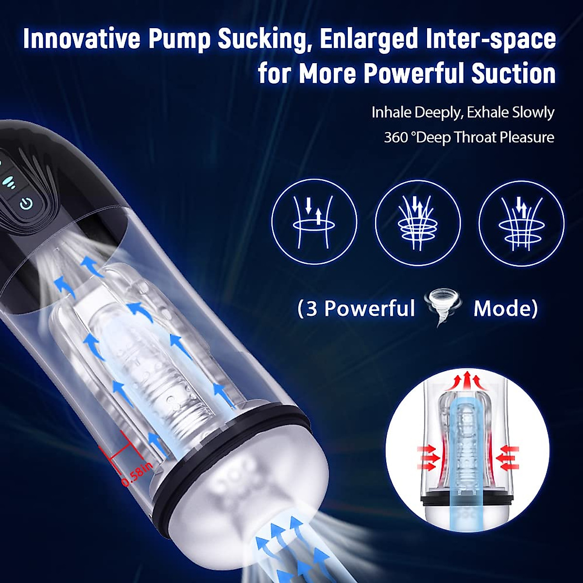 Custom Automatic Sucking Male Masturbators Cup Penis Pump for Men's Sex Pleasure, Yukzen Vibrating Hands Free Adult Sex Toy Machine Stroker, Pocket Pussy Realistic