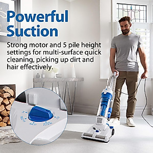 Vacmaster Upright Vacuum Cleaner Power Suction Bagless Vacuum Cleaner Portable Floor Cleaner with 20ft Cord & 13” Cleaning Path for Carpet, Hard Floor and Pet Hair