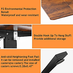 KORGOL Electric Standing Desk 48 x 24 Inches Adjustable Height Sit Stand Up Desk for Home Office Computer Desk Memory Preset with Headphone Hook, Wheels and Black Frame/Walnut Top