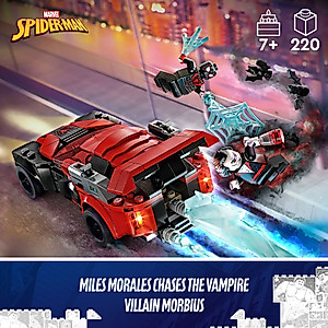 LEGO Marvel Spider-Man Miles Morales vs. Morbius 76244 Building Toy - Featuring Race Car and Action Minifigures, Adventures in The Spiderverse, Movie Inspired Set, Fun for Boys, Girls, and Kids
