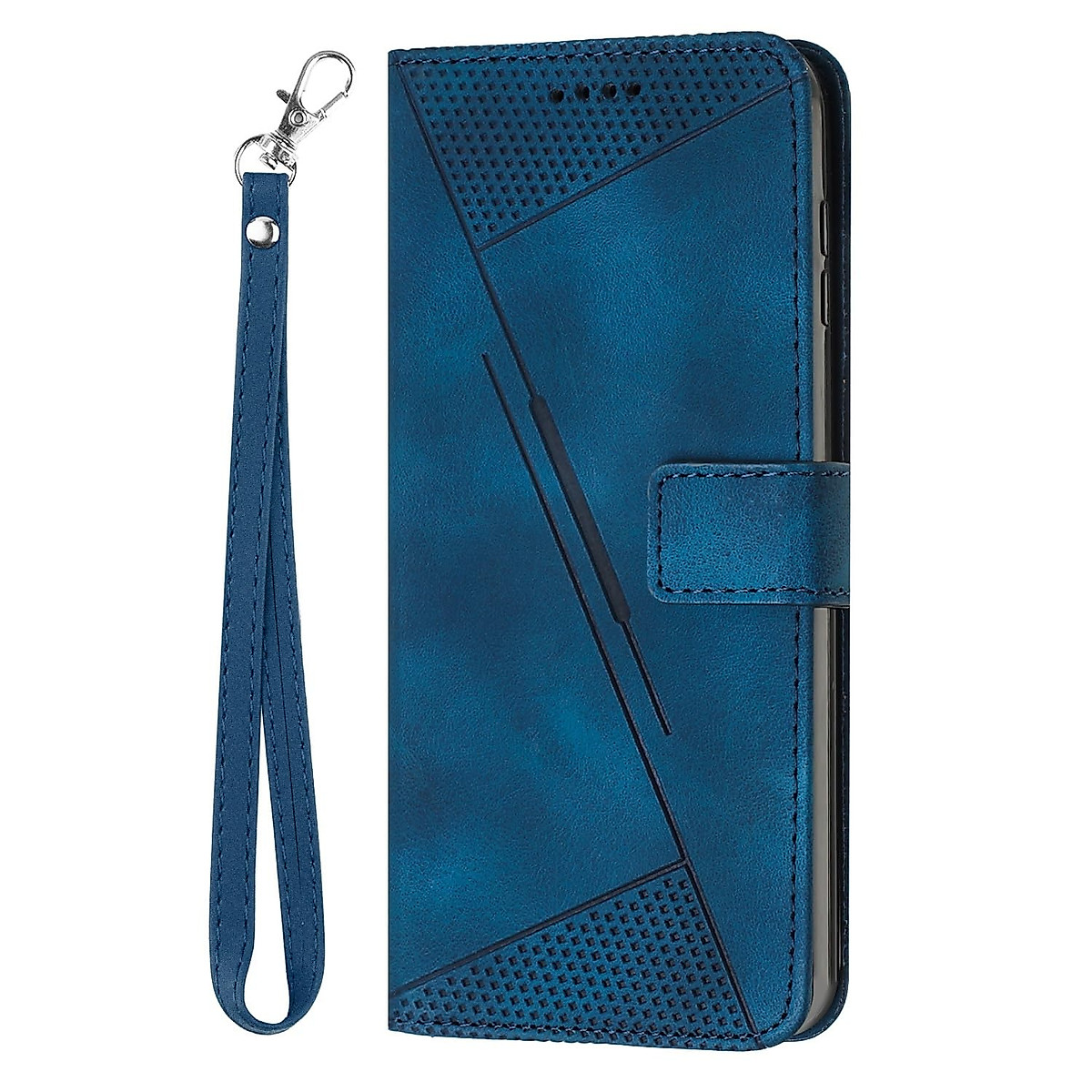 FACSER Flip Shockproof Case Compatible with Infinix Hot 20 5G Wallet Flip Phone Case Card Slot Holder Flip Cover Phone Case Wrist Strap Phone Case Compatible with Infinix Hot 20 5G (Color : Blue)