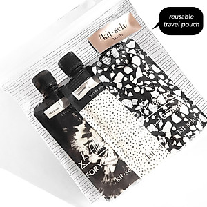 Kitsch Travel Bottles for Toiletries, TSA Approved 3oz Travel Size Containers, BPA Free Leak Proof Refillable Liquid Squeeze Travel Pouches for Shampoo Conditioner, Flat Travel Tubes for Lotion 3 Pack