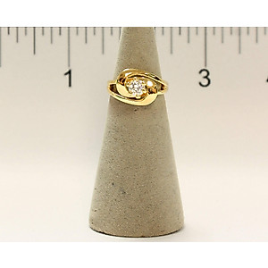 RS Covenant Women's 18 Kt Gold Plated Dress Ring Circle Cut CZ Solitaire 115 (6)