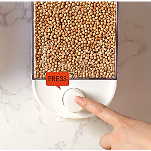 Wall-mounted grain container dispenser, dry food dispenser, used for dry food, nuts, candy, beans, cat food, dog food (1500ML)