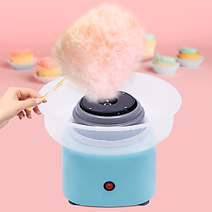 Cotton Candy Machine portable with Large Splash-Proof Plate Countertop Cotton Candy Maker Homemade Sweets with Sugar Scoop & Candy Sticks for Home Kids Birthday Family Party