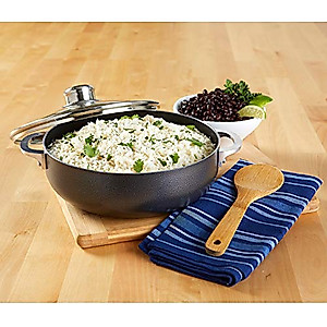 IMUSA USA Nonstick Dutch Oven with Glass Lid 3.2-Quart, Bronzed