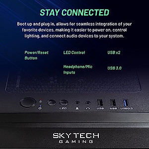 Skytech Gaming Skytech Chronos Gaming PC Desktop – Intel Core i7 13700F 2.1 GHz, NVIDIA RTX 4060 Ti, 1TB NVME SSD, 32GB DDR5 RAM RGB, 650W Gold PSU, 360mm AIO, 11AC Wi-Fi, Windows 11 Home 64-bit
