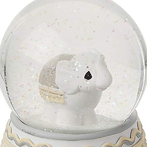 Precious Moments Resin/Glass Love You Tons Elephant Musical Snow Globe, Gray Chevron