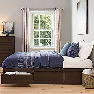 Prepac Mate's King 6-Drawer Minimalist Platform Storage Bed, Contemporary King Bed with Drawers 81.5" D x 78.5" W x 18.75" H, Espresso, EBK-8400-K