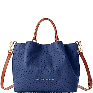 Dooney & Bourke Handbag, Ostrich Large Barlow Satchel - Navy