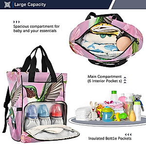 xigua Bird Hummingbird Diaper Bag Backpack Multi Function Baby Changing Bags Waterproof Large Capacity Travel Back Pack for Mom Dad