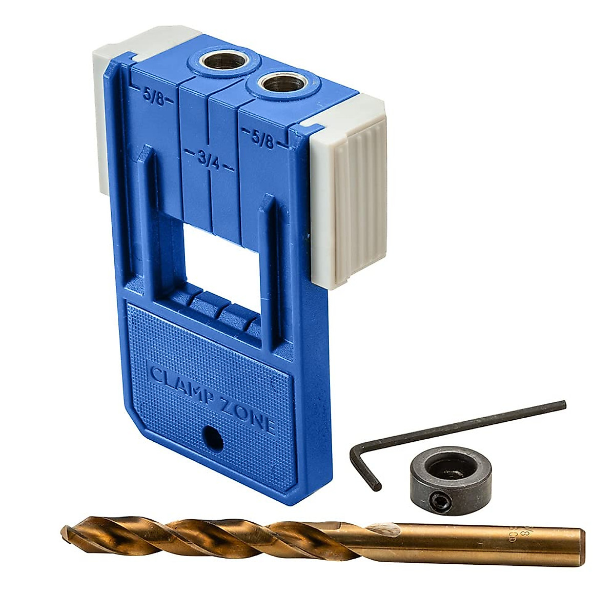 3/8” Doweling Jig Kit w/Drill Bit & Stop Collar – Wood Dowel Jig Accessories – Dual Edge Stops for Easy Alignment w/Dovetail – Durable Nylon Jig w/Steel Bushings – Dowel Jointer Jig w/Hex Wrench