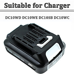 QCZRED 12V 2000mAh BL1021B Li-ion Battery with DC10WD Charger Replace for BL1016 BL1015 BL1020B Replace for Makita Tool DF031D DF0331D TD110D JR103D JR105D HSS01D MP100DZ HP332D DC10SB