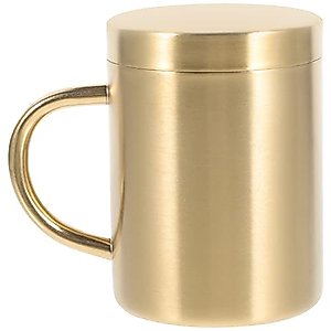 VILLCASE Insulated Coffee Mug with Lid, 300ml Stainless Steel Coffee Cup with Handle, Double Wall Vacuum Insulated Travel Mug Coffee Cup, Travel Tumbler Cup