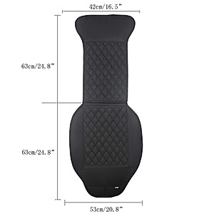 Black Panther 1 Pair Car Seat Covers, Luxury Car Protectors, Universal Anti-Slip Driver Seat Cover with Backrest,Diamond Pattern (Black)