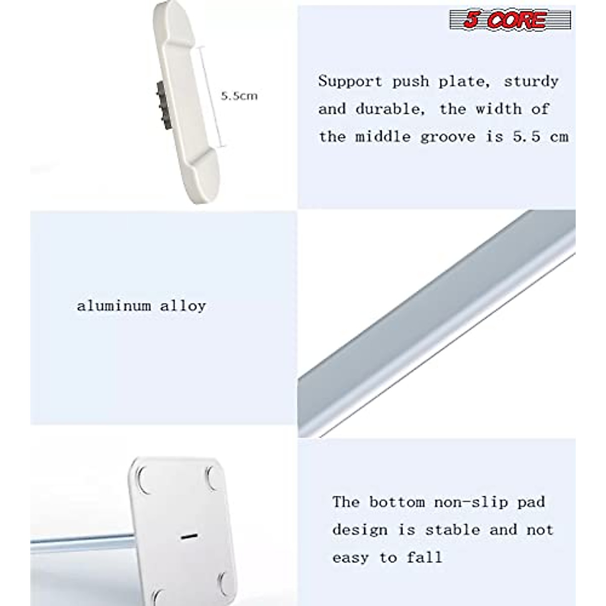 5 CORE Headphone Stand Headset Holder with Aluminum Supporting Bar Flexible ABS Solid Base for All Headphones Size HD STND (White)