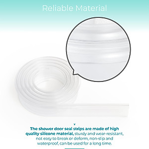 Framed Shower Door Bottom Seal, 1/4" Shower Door Sweep for Framed & Swing Shower Doors, 36" Long Angled T Drip Clear Vinyl Shower Door Seal Strip, Shower Door Replacement Parts