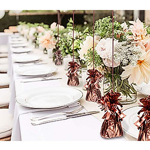 UNIQOOO 12Pcs Metallic Rose Gold Heavy Solid Balloon Weights Pack Holder, Table Centerpiece DIY Décor For Christmas Thanksgiving Birthday Party Favors, Wedding Baby Shower, Large 5 OZ 140 G. 5.5 Inch