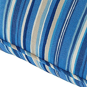 Greendale Home Fashions 2-Piece Outdoor Deep Seat Cushion Set, Steel Blue Stripe