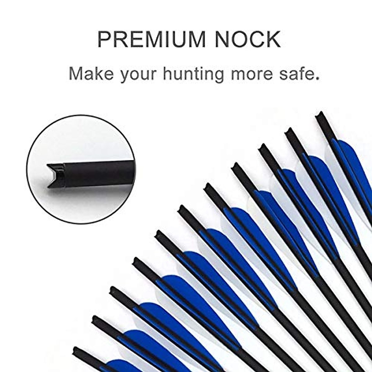 GPP Hunting Archery Carbon Arrow 20" Crossbow Bolts Arrow with 4" vanes and Replaced Arrowhead/Tip 12PC