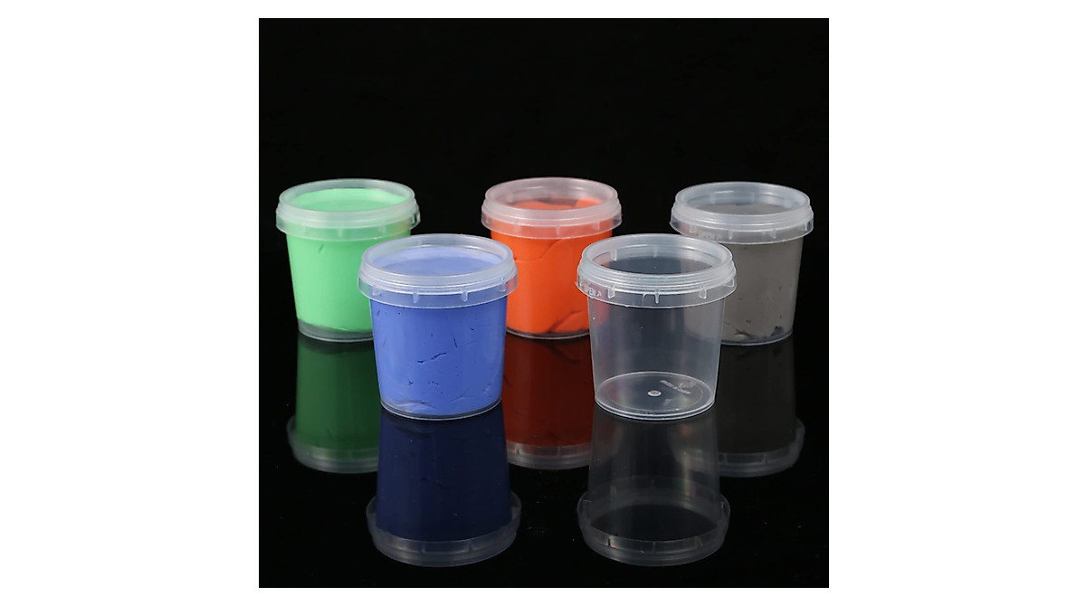 Toyvian 18 Mini Clear Plastic Storage Buckets 150ml
