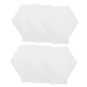 Qjaiune 6pcs 2mm Acrylic Blanks for Light Base, Hexagon Shaped Acrylic Sheet Acrylic Panel Sign Blank with Protective Film, Clear Plastic Blanks for LED DIY Display Projects Craft