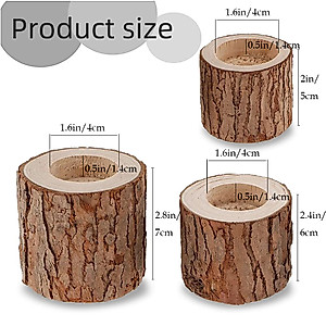 Hagao Tea Light Candle Holders, Personalized Wooden Votive Tealight Holder for Wedding Party Birthday Holiday Set of 3 (2",2.4",2.8")