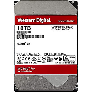 Western Digital - WD Red Pro 18TB 3.5" NAS Hard Disk Drive - 7200 RPM, SATA 6 Gb/s, CMR, 256 MB Cache, 3.5" Internal HDD, Crypto Chia Mining - WD181KFGX - BROAGE HDMI Cable