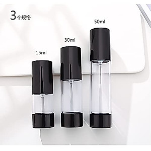 Ergonflow 3Pcs/lot 15ML 30ML 50ML Empty Black Airless Lotion Cream Pump Plastic Container Cosmetic Bottle Dispenser Travel Refillable Containers