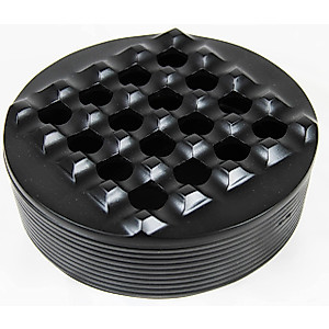U.Like Relax Zone Aluminum Metal Cigar Ashtray with Lid For Men-Durable handcrafted 16 Holes Grid Design Ash Tray indoor and outdoor - Wind Resistant Round Cigars to Cigarillos, black (53)