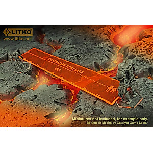 LITKO Strafe Template Compatible with Battletech, Fluorescent Orange