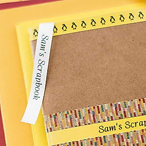 Brother P-touch Embellish Black Print on White Satin Ribbon TZER231 – ½” Wide x 13.1’ Long for use with P-touch Embellish Ribbon & Tape Printer