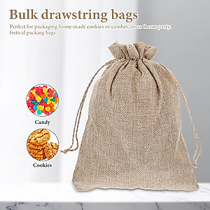 EXCEART 10Pcs Large Drawstring Bags Drawstring Bags Small Burlap Gift Bags Burlap Bags With Drawstring Convenient Bags Gift Bag With Drawstring Cotton linen Christmas convenience bag