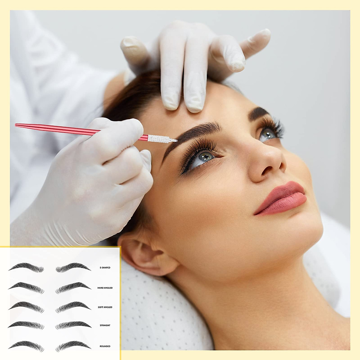 Leelosp 20 Pieces Microblading Pen Manual Eyebrow Pens Needle Holder Aluminum Microblading Hand Tools Light Microneedle Tool for Makeup Supplies Salons