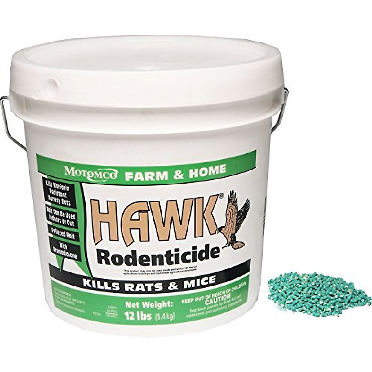 106443 Hawk Rodenticide Pelleted Bait, 12 lb