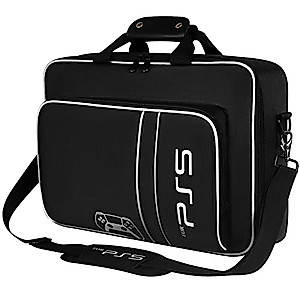 Alltripal Carrying Case Compatible with PlayStation 5 Console, Case Travel Bag & Protective Shoulder Storage Bag Compatible with PS5 Disc/Digital Edition Headset/Controller/Stand/Game Cards & More
