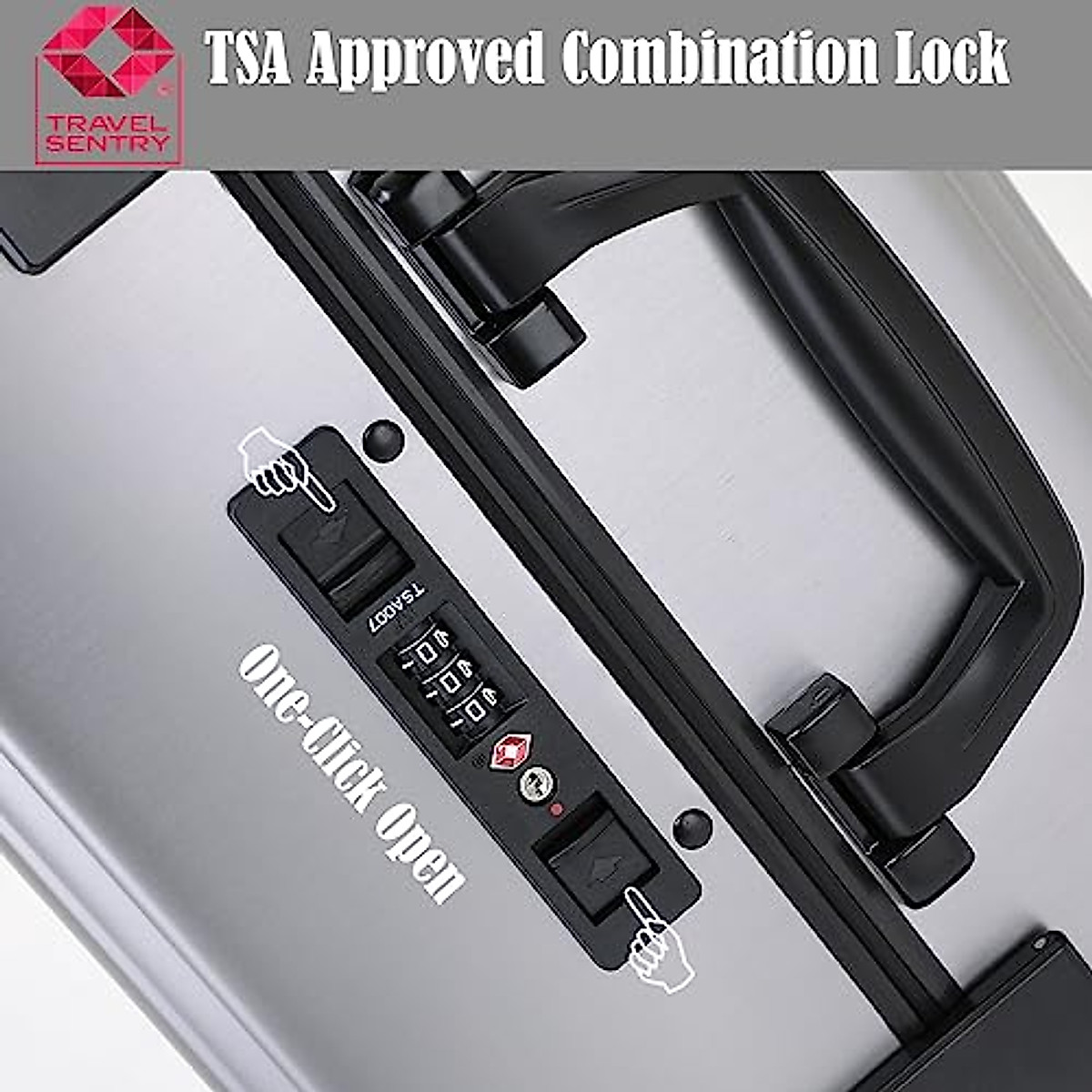 Sindermore 20 inch Aluminum Carry on Luggage (Silver, Carry on Plus 20 inch)