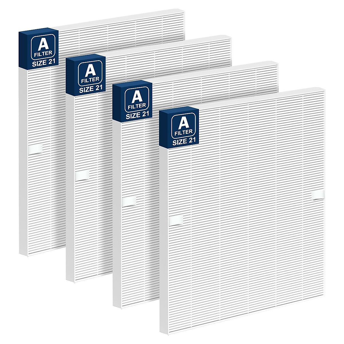 115115 HEPA Replacement Filter A Size 21 Compatible with Winix PlasmaWave C535 5300 5300-2 6300 6300-2 P300 AM90 9000 5000 5000B C909 9800 Air Purifier, 4 Pack