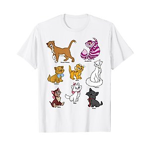 Disney Mickey And Friends Cats Portraits T-Shirt