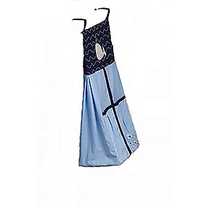 CribMATE 1 PC Blue Embroidery Whale Diaper Organizer Bag, Cute Cartoon Baby Diaper Hanging Bag, Gift Idea (Blue Whale)