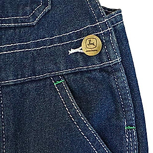 John Deere baby boys Newborn Denim Overall Bib, Denim, 12 18 US