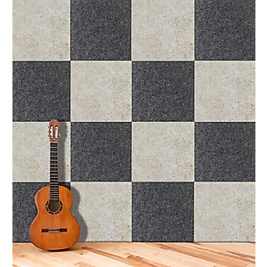 BXI Thickened Sound Absorbing Panels - 12 Pack 12 X 12 X 0.5 Inches Dense Acoustic Panels, Echo Noise Reducing Sound Panels, Tackable Studio Panels for Wall and Ceiling Acoustic Treatment