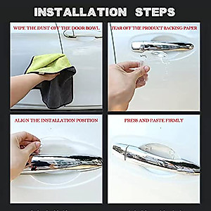 4Pcs 3D Transparent Car Door Bowl Scratch Protector, Universal Waterproof Anti-Scratch Paint Invisible Protection Film for Most Models